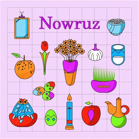 Premium Vector Nowruz Symbols Set Patterns Illustration