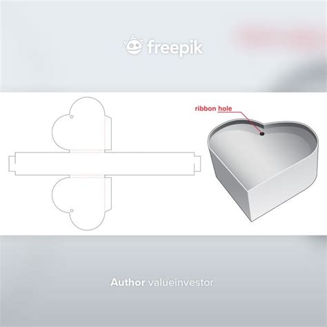 Heart Shaped Box Die Cut Template