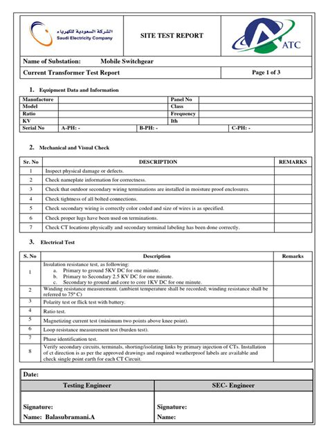 Ct Test Report 3 Pdf Power Engineering Electronic Engineering