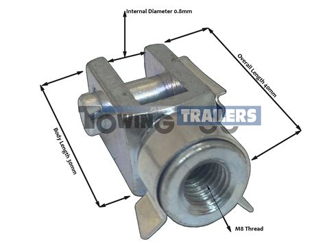 40mm Trailer Clevis Pin M8 Threaded End Trailer Brake Parts