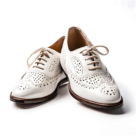 Classic White Oxford Shoe With Perforations Generative Ai Premium Ai
