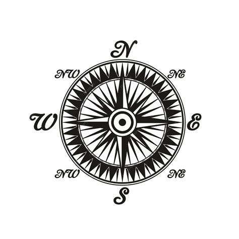 Premium Vector Compass Vintage Monochrome Symbol With World Sides