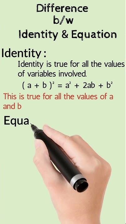 What Is Difference Between Identity Equation Identity And Equation