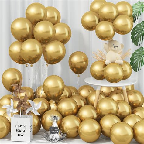 Jobkoo Gold Balloons 5 Inch 60 Pcs Gold Metallic Balloon Small