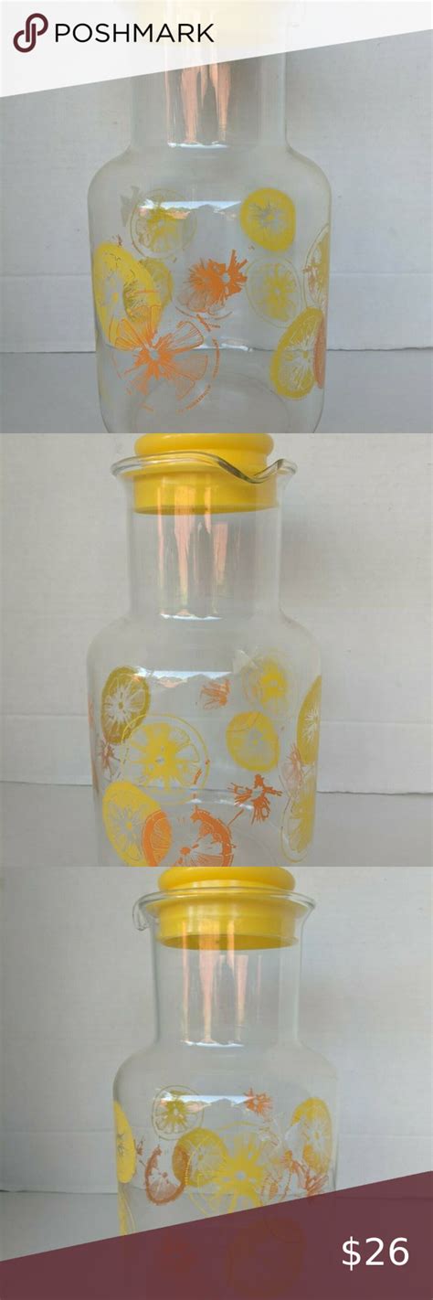 Pyrex Lemonade Orange Juice Carafe Pitcher Carafe Pitcher Lemonade
