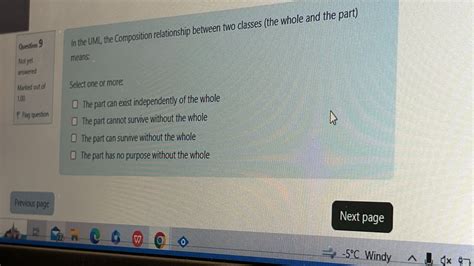Solved In The Uml The Composition Relationship Between Two