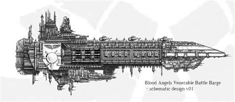 Venerable Battle Barge Schematic Design Warhammer 40k Artwork
