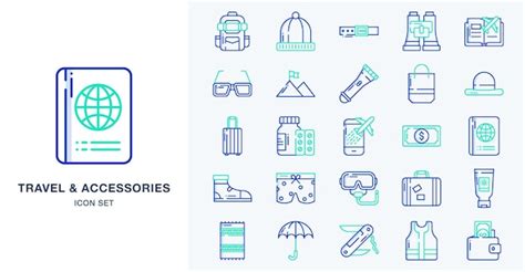 Premium Vector Travel And Holiday Accessories Vector Icon Illustration