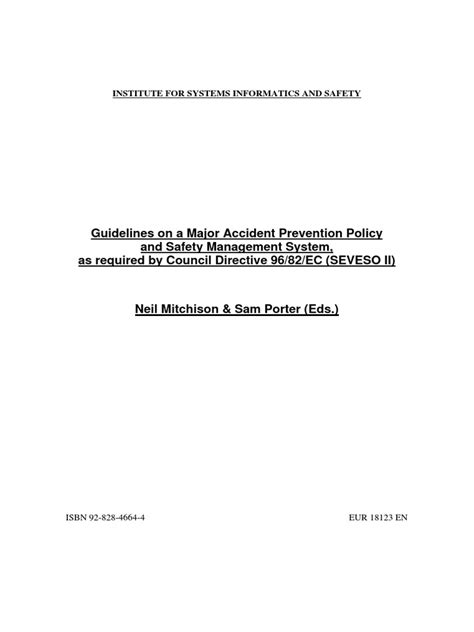 Major Accident Prevention Policy Guidelines Pdf Audit Emergency