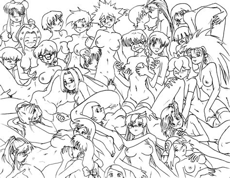 Rule 34 26girls 6girls Ai Yori Aoshi Azumanga Daiou Black And White