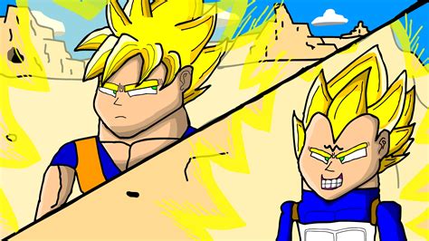 Dbz Ss Goku Vs Ss2 Majin Vegeta By Zukovoy91 On Newgrounds
