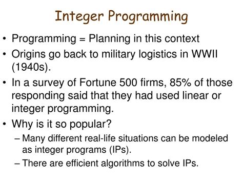 PPT Integer Programming PowerPoint Presentation Free Download ID 1296248