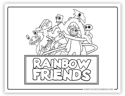 Free Printable Rainbow Friends Colouring Pages