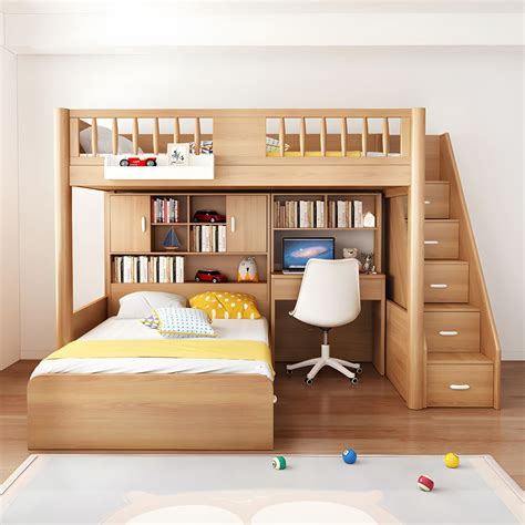 Natural No Theme Scandinavian Bunk Bed Loft Bed In Solid Wood Bunk
