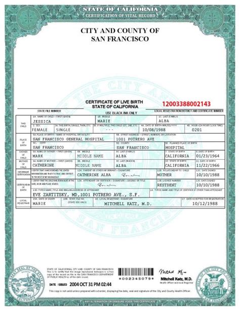 Birth Certificate Fake Template