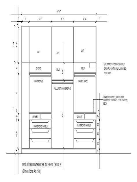 Master Bed Wardrobe Design Model Pdf