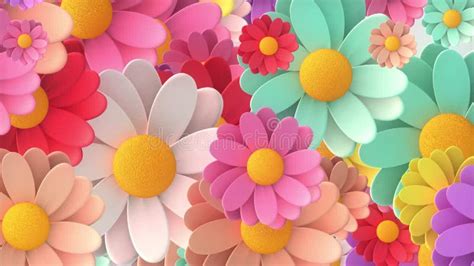 3d Animated Background Of Colorful Flowers Stock Video Video Of Happy Background 271526045