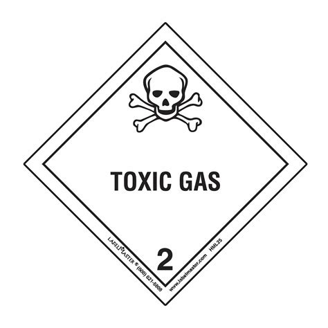 Labelmaster Toxic Gas 3 1516 In X 3 1516 In Dot Container Label