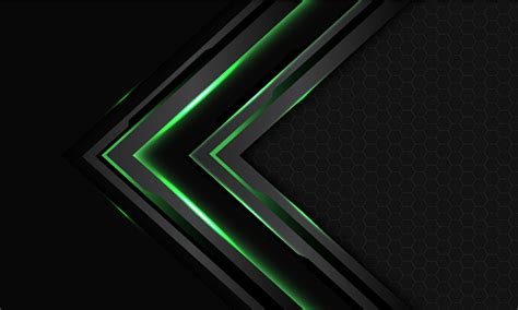 육각 형 메쉬 디자인 현대 미래 기술 배경 벡터 일러스트와 어두운 회색에 추상 녹색 사이버 블랙 회로 화살표 0명에 대한 스톡 사진 및 기타 이미지 Istock