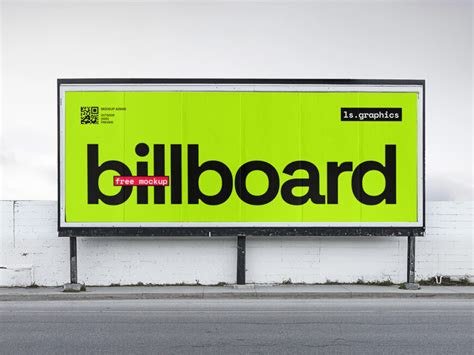 Slim And Horizontal Outdoor Billboard Mockup Mockup World