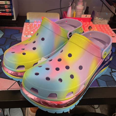 Crocs Rainbow Mega Crush Clog Limited Edition Sold Depop