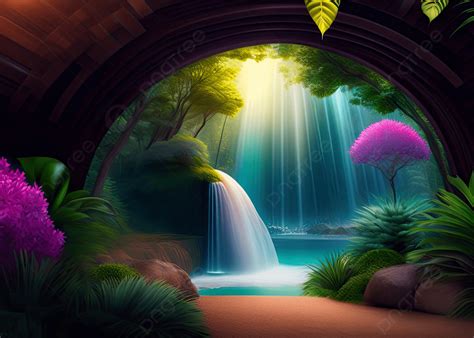 Rainforest Wallpaper Tropical Forest Aquarium Background Waterfall