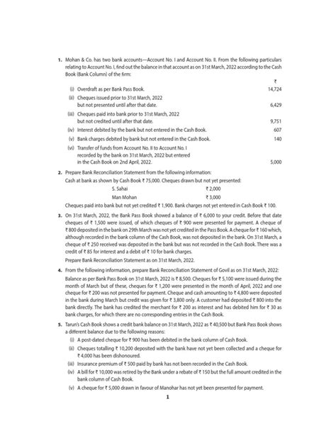 Bank Reconciliation Additional Practical Problems 14 220819 123729 Pdf