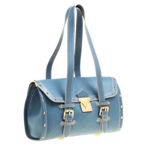 Louis Vuitton Light Blue Suhali Leather Lepanoui Gm Bag For Sale At
