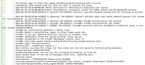 Always Restart With Error Assertion Failure Dict0dictcc · Issue