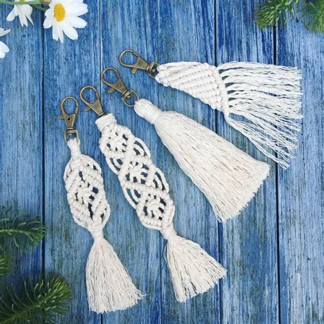 Macrame Tassel Keyrings And Bag Charms