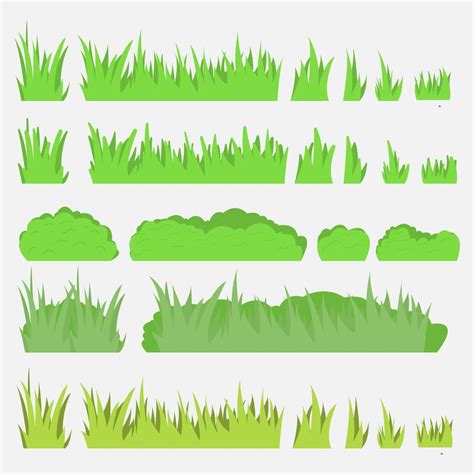 Grass Collection Set With Different Shapes 55156430 Vector Art At Vecteezy