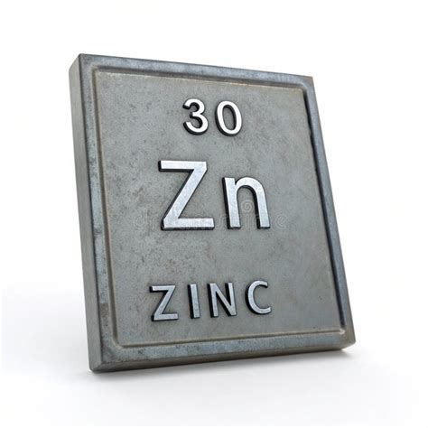 Zinc Chemical Element Periodic Table Render Isolated On White