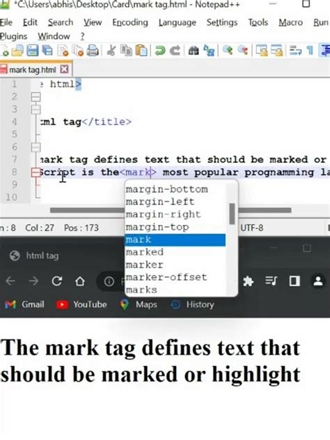 html mark tag youtube