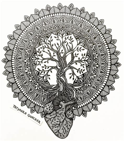 Tree Of Life Mandala Drawing