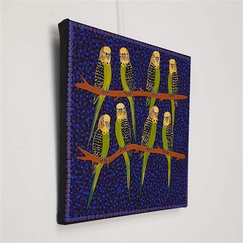 Budgies By Kathleen Buzzacott Represented By Maliyaa