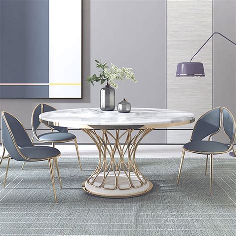 Modern Round Dining Table With Marble Top For Contemporary Spaces