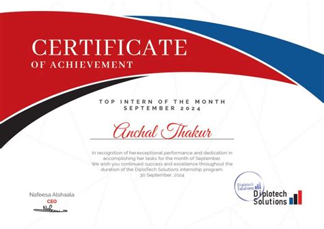 Anchal Thakur On Linkedin Honored To Be Recognized As The Best Intern