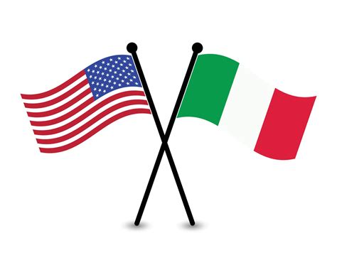 Usa And Italy Flags Crossed Design 68039439 Vector Art At Vecteezy