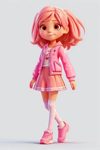 Premium Photo Cute Girl 3d Cartoon