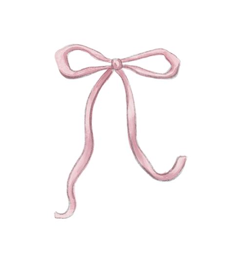 Thin Pink Dainty Bow Ribbon Vintage Coquette Girl Watercolor 49652041 Png