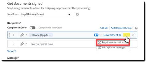 Adobe Acrobat Sign Notarize Integration