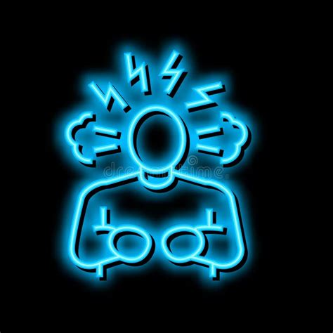 Irritability Depression Or Anxiety Neon Glow Icon Illustration Stock