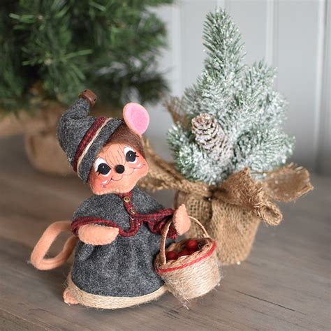 6in Plaid And Pine Girl Mouse 2024 Annalee Dolls