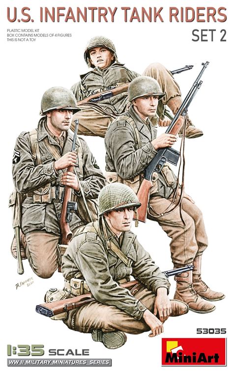 Miniart 135 Ww2 Us Infantry Tank Riders Set 2 Fields Of Glory Models