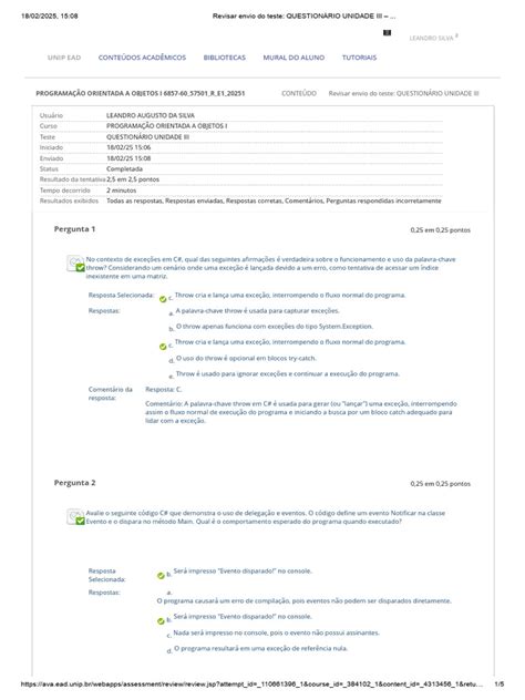 Programação Orientada A Objetos I QuestionÁrio Unidade Iii Pdf Método Programação De