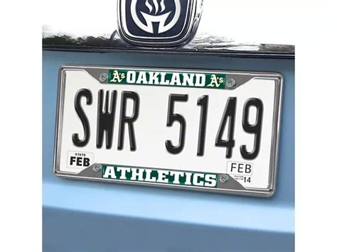 Silverado 1500 License Plate Frame With Oakland Athletics Logo Green