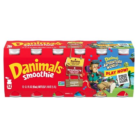 Danimals Smoothie Strawberry Explosion And Banana Split Dairy Drink 3
