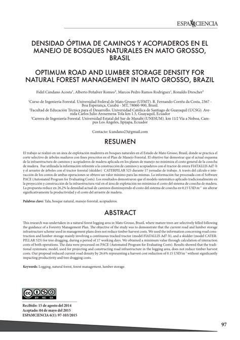 Pdf Optimum Road And Lumber Storage Density For Natural Forest