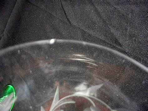 3 Vintage Uranium Vaseline Ribbed Glass Stemware Wine Flute Etched