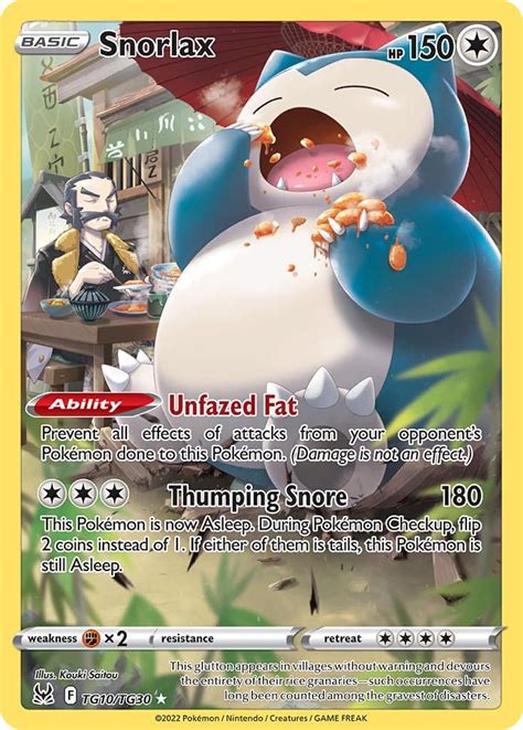 Snorlax Tg10tg30 Pokémon Myp Cards